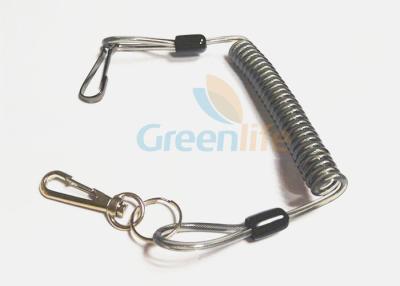 China Expandable Plastic Coil Tool Tether Lanyard 150cm 5kg with J-Hook for Drop Prevention for sale