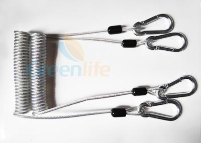 China GREENLIFE Metal Carabiner Ends PU Coil Lanyard 1.5x19x125mm 25kg Load for sale