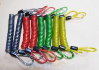 China 3.0MM Plastic Coil Lanyard Custom Colours PU Coating With 2 Rope Loop Ends for sale