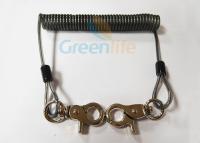 China Translucent Black Spring Coil Lanyard 2PCS Heavy Duty Steel Wire Lanyard 22KG Load for sale