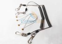 China Anti - Drop Plastic Coil Lanyard With Zinc Alloy Snap Hooks / Split Ring for sale