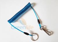 China Transparent Coiled Security Tether Lanyard 1.5m Extended Length with Snap Hook Split Ring for sale