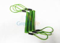 China Vinyl Braided Steel Plastic Coil Lanyard Translucent Green Rope String for sale