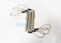 China High Strength Retractable Tool Lanyard Clear PU Coil Tether 0.8mm x 145mm for sale
