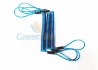 China Stretchable Stainless Steel Spiral Lanyard 12cm with Cord Loop Ends for sale