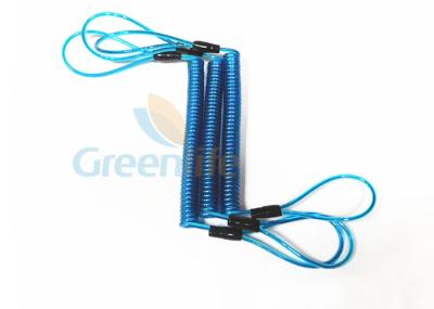 China Stretchable Stainless Steel Spiral Lanyard 12cm with Cord Loop Ends for sale