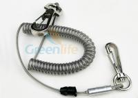 China GREENLIFE Quick Release Plastic Coil Lanyard 160mm Gray for Securing Tools for sale