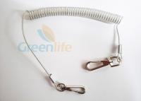 China Retractable Fishing Safety Lanyard 2pcs Stainless Steel Wire TPU Coated 2M Stretch for sale