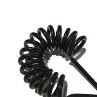 China 8mm Black PU Coiled Retention Rope Custom Length Durable Cable Without Accessory for sale