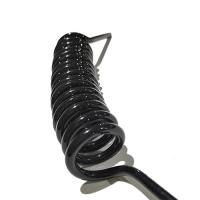 China Customizable 6mm Diameter Black PU Spiral Spring Cable Coiled Cord for Industrial Use for sale