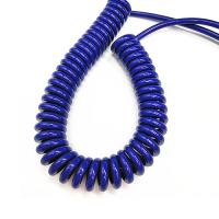 China Custom Thick Bright Blue Polyurethane Tubing Coil Safety Tool Lanyard 80kg Capacity for sale