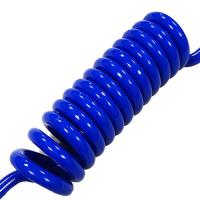 China Custom Thick Bright Blue Polyurethane Tubing Coil Safety Tool Lanyard 80kg Capacity for sale