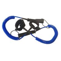 China Custom Thick Bright Blue Polyurethane Tubing Coil Safety Tool Lanyard 80kg Capacity for sale