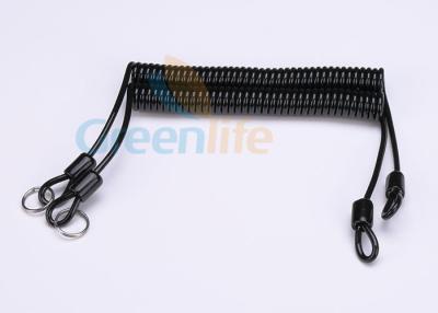 China 4.0mm Cord Coil Tool Lanyard TPU Multi Color Key Ring for Scuba Diving 1.5m Extended for sale