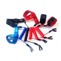 China Red / Blue / Black Floating Kill Switch Cord Coiled Lanyard With Wrist Strap for sale