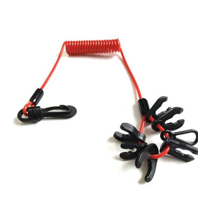 China 3.5mm TPU Jet Ski Safety Lanyard Kill Cord for Yamaha Kawasaki Seadoo 1m Stretched for sale