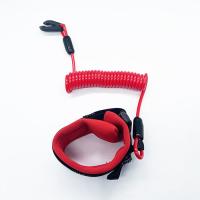 China 1.6M Expanding Red Jet Ski Engine Stop Coil Rope with Soft Heavy Wrist Strap for sale