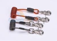China Double Colors Coil Tool Lanyard 5.0x50mm Safety with Zinc Alloy Swivel Snap Hooks for sale
