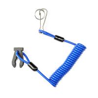 China Durable Safety Outboard Kill Cord Engine Blue Kill Stop Switch Plastic Spiral Lanyard for sale