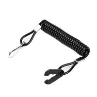 China Universal Jet Ski Safety Lanyard Black Spiral Emergency Killcord 3 Feet Coil for sale