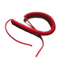 China Red PU Spring Lanyard Rope Custom Different Size Steel Wire Inside or Without for sale