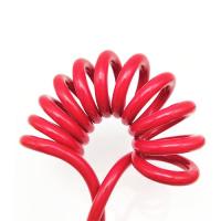 China Red PU Spring Lanyard Rope Custom Different Size Steel Wire Inside or Without for sale