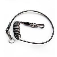 China Custom Long Spiral Coil Tool Lanyard 3mm Nylon Core Clear PU Coated 2000mm Extended for sale
