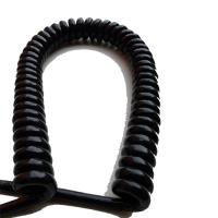 China Solid Black TPU Coating Security Spiral Cable Custom Long 1 / 1.2 / 1.5 / 3 / 5M for sale