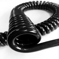China Solid Black TPU Coating Security Spiral Cable Custom Long 1 / 1.2 / 1.5 / 3 / 5M for sale