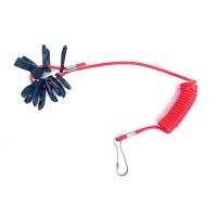 China Motorboat Accessory Engine Kill Red Coiled Rope With Keys / J-Hook for sale