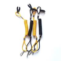 China Yamaha Jet Ski Lanyard OEM Yellow Black Kill Cord 1M TPU Coiled Outboard Engine Safety for sale