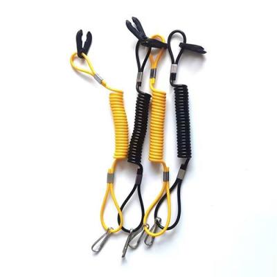 China Yamaha Jet Ski Lanyard OEM Yellow Black Kill Cord 1M TPU Coiled Outboard Engine Safety for sale