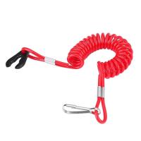 China Extendable Coiled Jet Ski Lanyard Tether Red Spiral String Polyurethane Cord for sale
