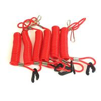 China Extendable Coiled Jet Ski Lanyard Tether Red Spiral String Polyurethane Cord for sale