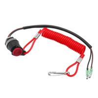 China Red Coil Lanyard Kill Switch Cord for Outboard Motor 12cm Length PU for sale