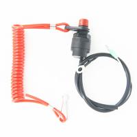 China Red Coil Lanyard Kill Switch Cord for Outboard Motor 12cm Length PU for sale