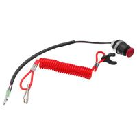 China Red Coil Lanyard Kill Switch Cord for Outboard Motor 12cm Length PU for sale