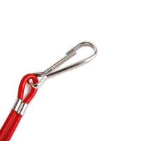 China Extendable Polyurethane Cord Flexible Coil Lanyard Red Stretched Kill Cord for sale