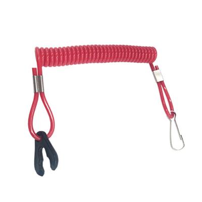 China Safety Red Jet Ski Lanyard 10cm Universal Outboard Motor Killcord with Key J Hook for sale