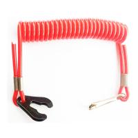 China Extendable Polyurethane Flexible Coil Lanyard Red Stretched Kill Cord for sale