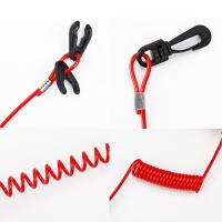 China Floating Elastic Jet Ski Safety Lanyard 18mm Coil Red Watercraft Tether 1.5m for sale
