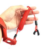 China Red / Blue / Black Floating Kill Switch Cord Coiled Lanyard With Wrist Strap for sale