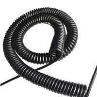 China Solid Black TPU Coating Security Spiral Cable Custom Long 1 / 1.2 / 1.5 / 3 / 5M for sale