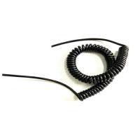 China Custom Long Spiral Lanyard Black TPU Covered Spring Cord Leash 1.2-8.0mm for sale