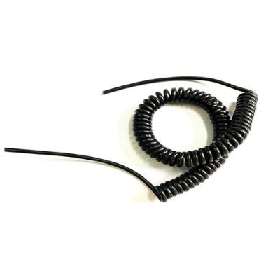 China Custom Long Spiral Lanyard Black TPU Covered Spring Cord Leash 1.2-8.0mm for sale