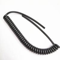 China Custom Long Spiral Lanyard Black TPU Covered Spring Cord Leash 1.2-8.0mm for sale