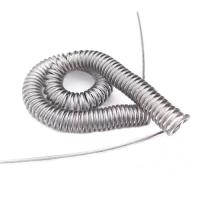 China Stainless Wire Reinforced Coil Lanyard with Tails 1.2-8.0mm Cord Diameter Custom Length for sale