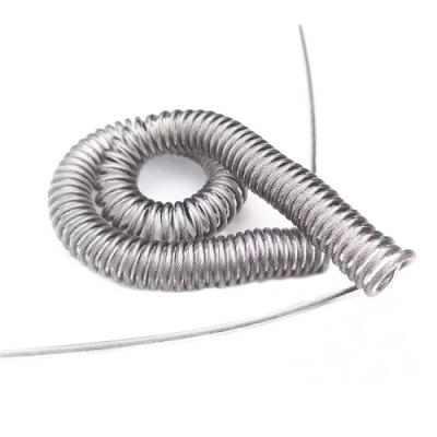 China Stainless Wire Reinforced Coil Lanyard with Tails 1.2-8.0mm Cord Diameter Custom Length for sale