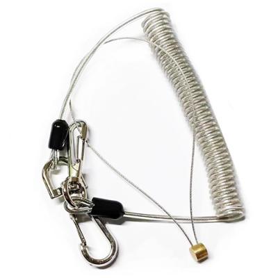 China Clear Wire Spring Clip Lanyard , Drop / Fall Protection Coiled Tool Lanyard for sale