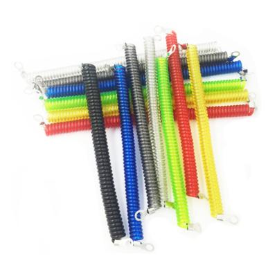 China Colored Steel Wire Safety Coil Tether With Eyelets Stop The Drop for sale
